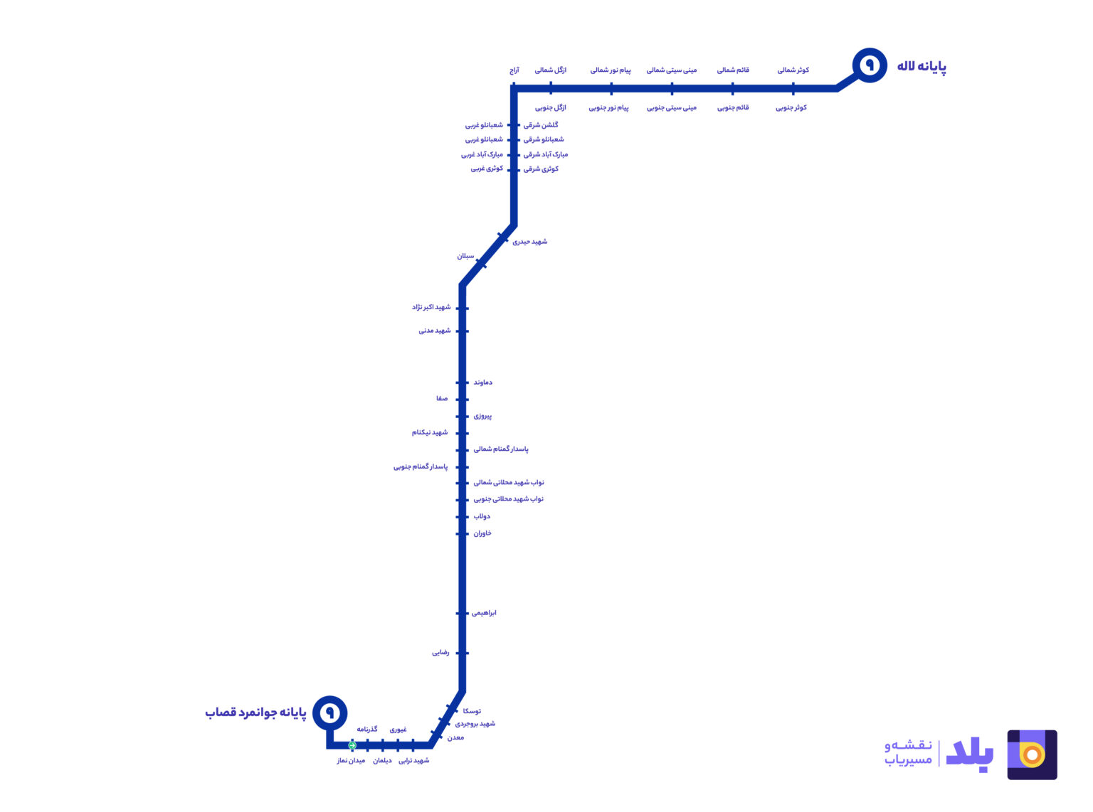 راهنمای جامع و نقشه خطوط بی آرتی تهران در سال 1401 - بلاگ نقشه و ...